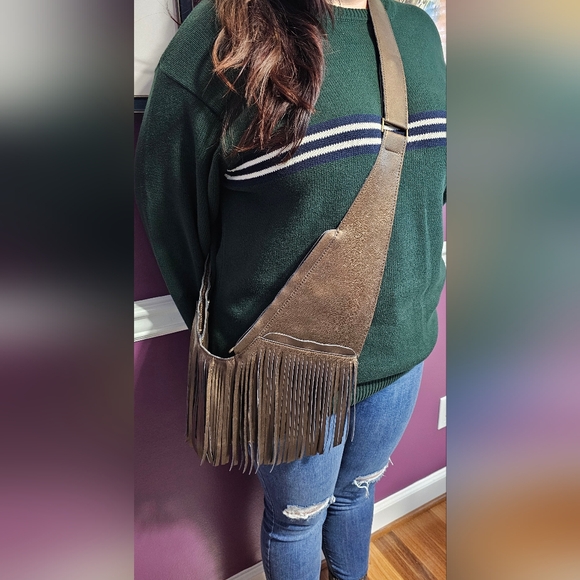 Sash | Bags | Sash Brand Bikini Bronze Faux Leather Crossbody Sling Bag ...